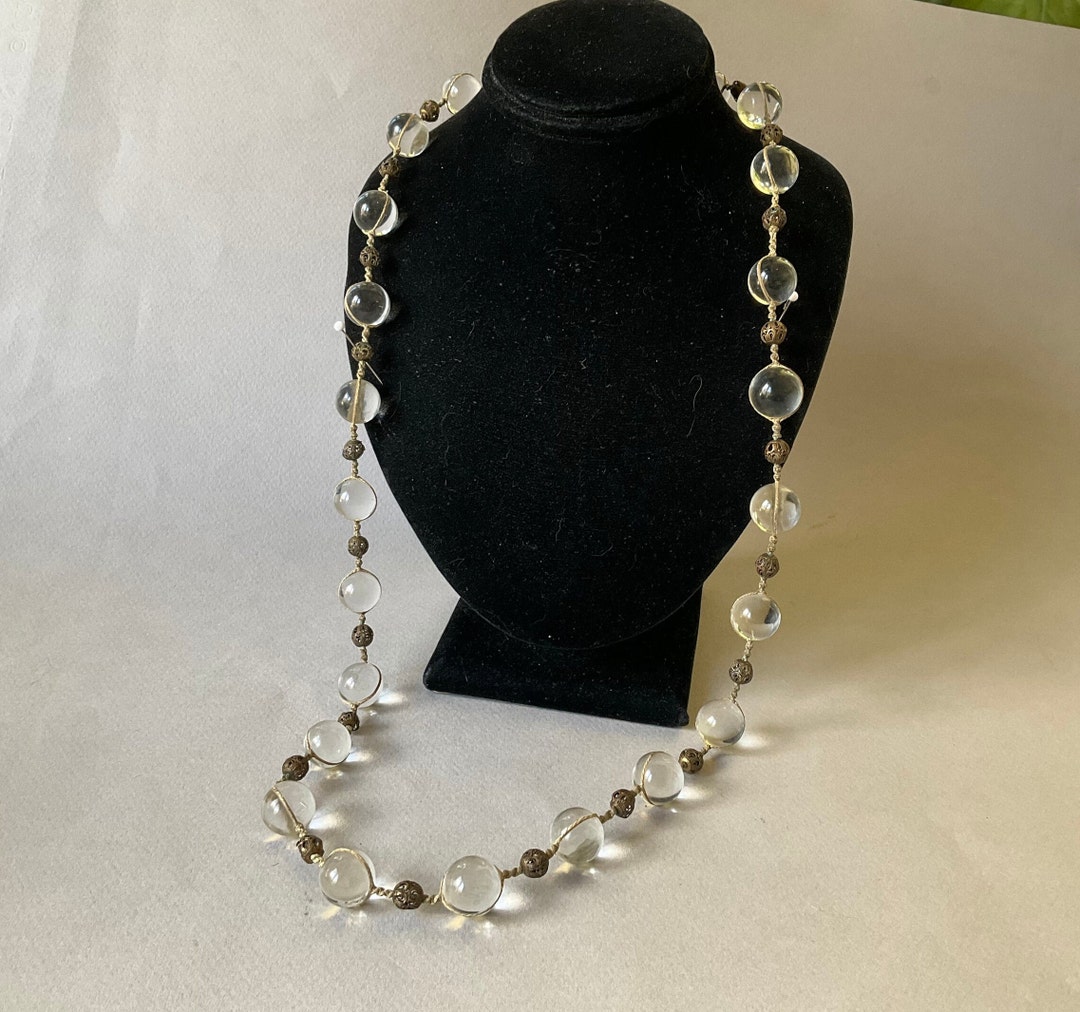 Caged Clear Pools of Light 13mm Victorian Necklace - Etsy