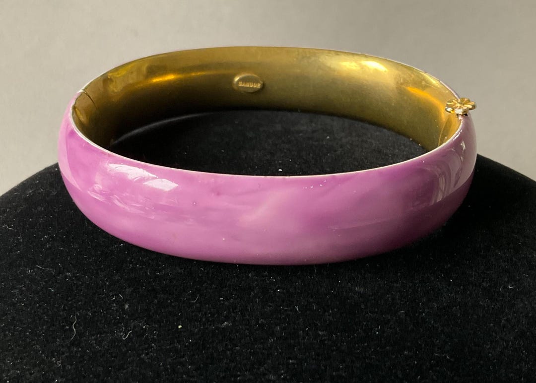 Sandor Cloudy Lilac Enamel Slide Open Bangle Bracelet - Etsy