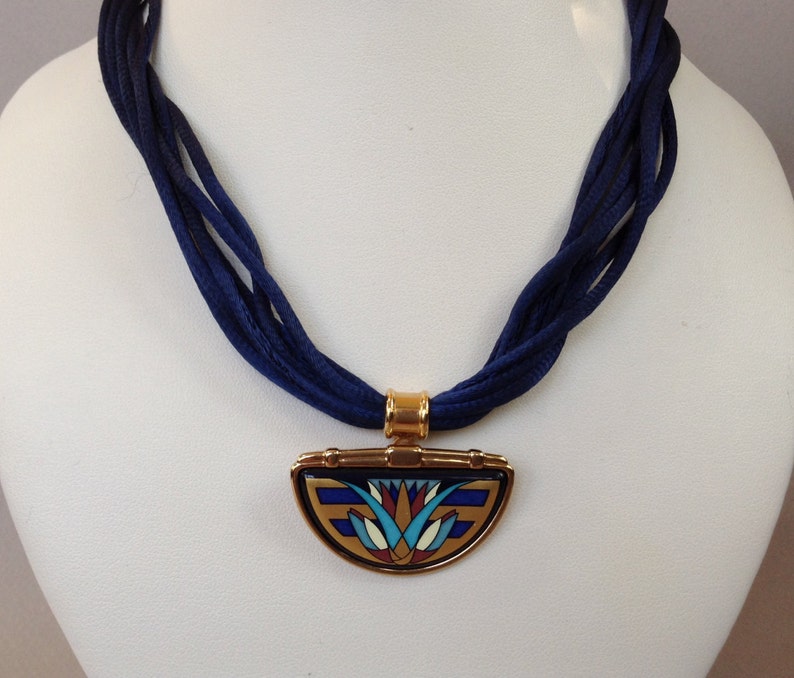 Michaela Frey Wien 24K Gold Plate Egyptian Revival Enamel - Etsy.de