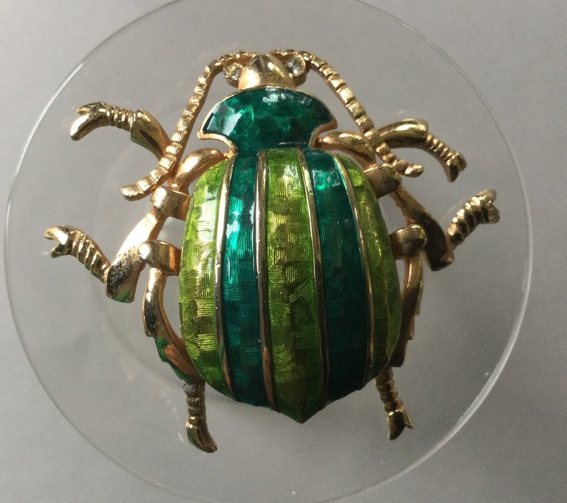 Boucher Green and Gold Enamel Beetle Brooch/pin - Etsy