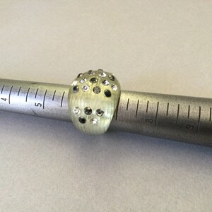 Lucite/acrylic Silver Smoke Rhinestone Dome Ring Size 6 1/2 - Etsy