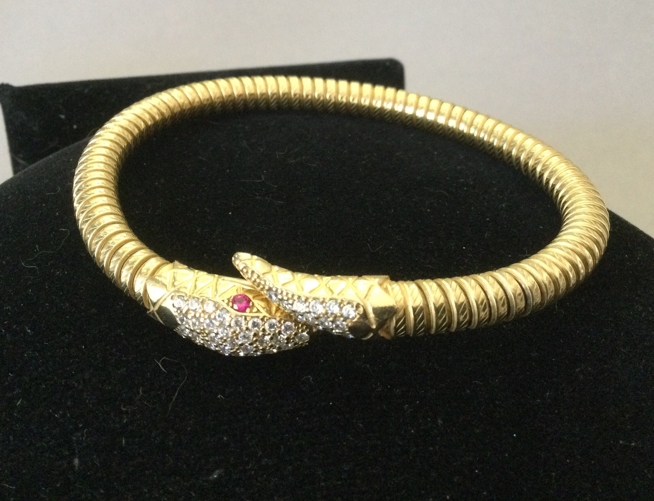 Dyadema Italy Gilt 925 Snake Bangle Cuff Bracelet