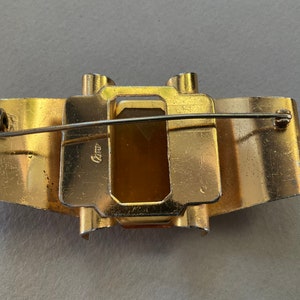 Coro Signed Moderne Large Emerald Cut Topaz Glass Art Deco Brooch/pin ...