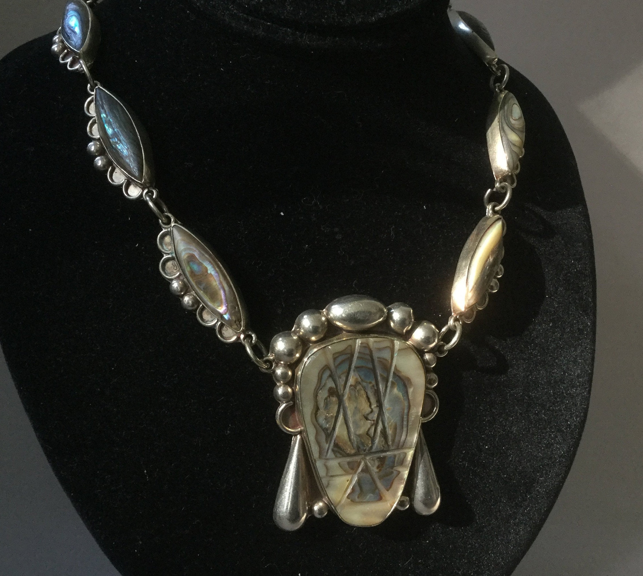 Sterling Silver Mayan/Aztec Pendant/Chain Necklace | Etsy