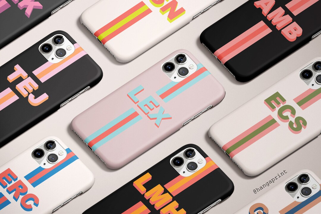 Custom Initial Iphone 13 Case Monogram Iphone 14 Stripes - Etsy