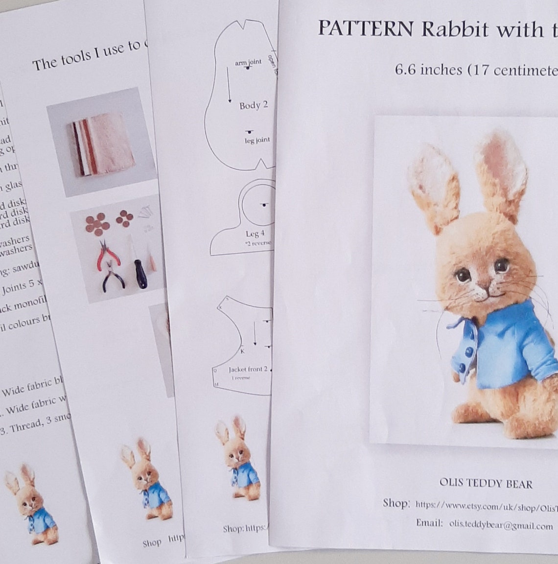 PATTERN RABBIT 17 Cm, PDF Sewing Toy Pattern,sewing Bunny,hare Digital ...