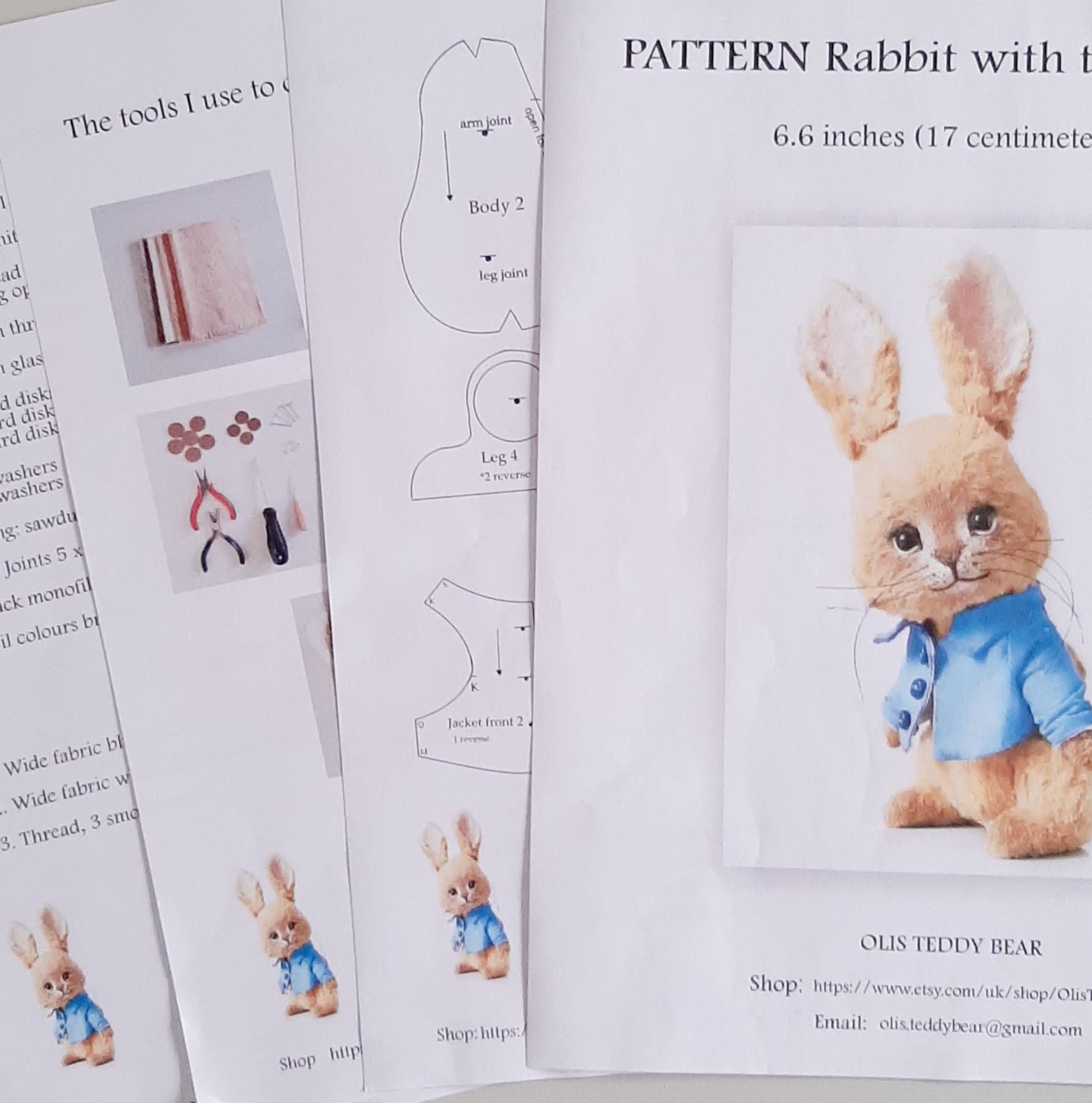 PATTERN RABBIT 17 Cm, PDF Sewing Toy Pattern,sewing Bunny,hare Digital ...