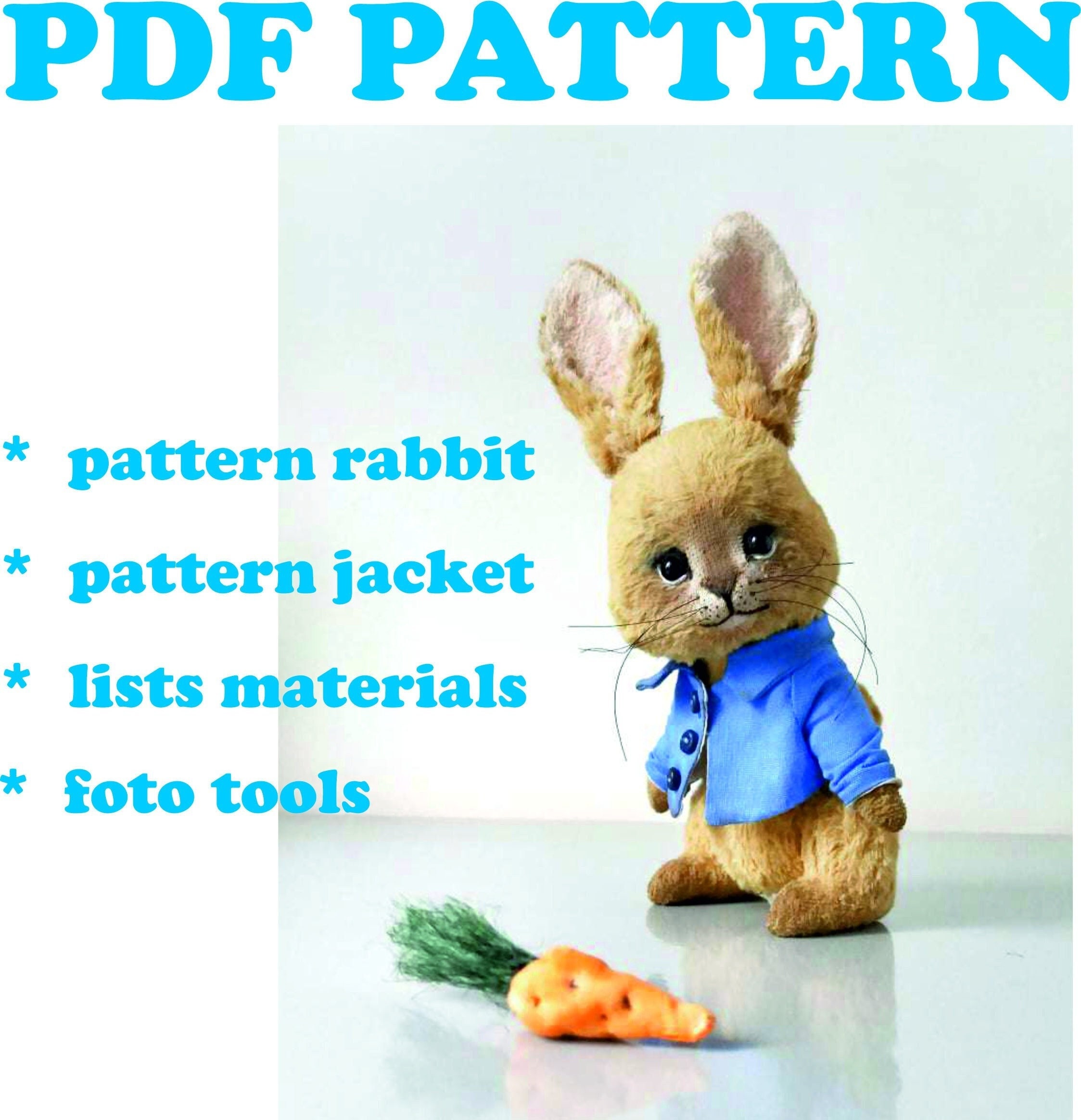 PATTERN RABBIT 17 Cm, PDF Sewing Toy Pattern,sewing Bunny,hare Digital ...
