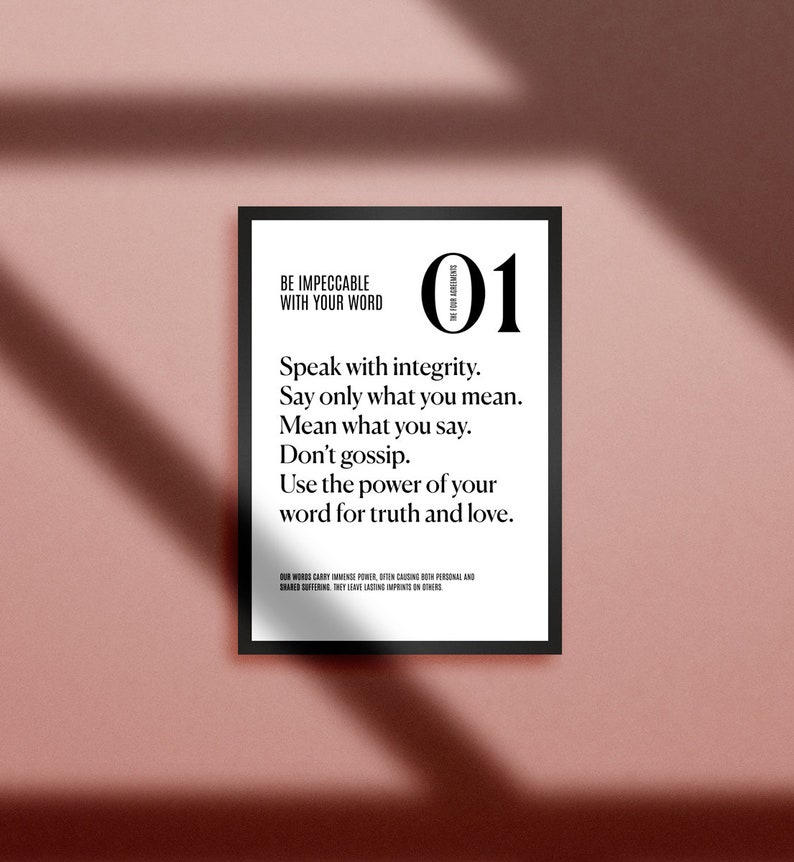 The Four Agreements Poster Agreement No.1 - Etsy
