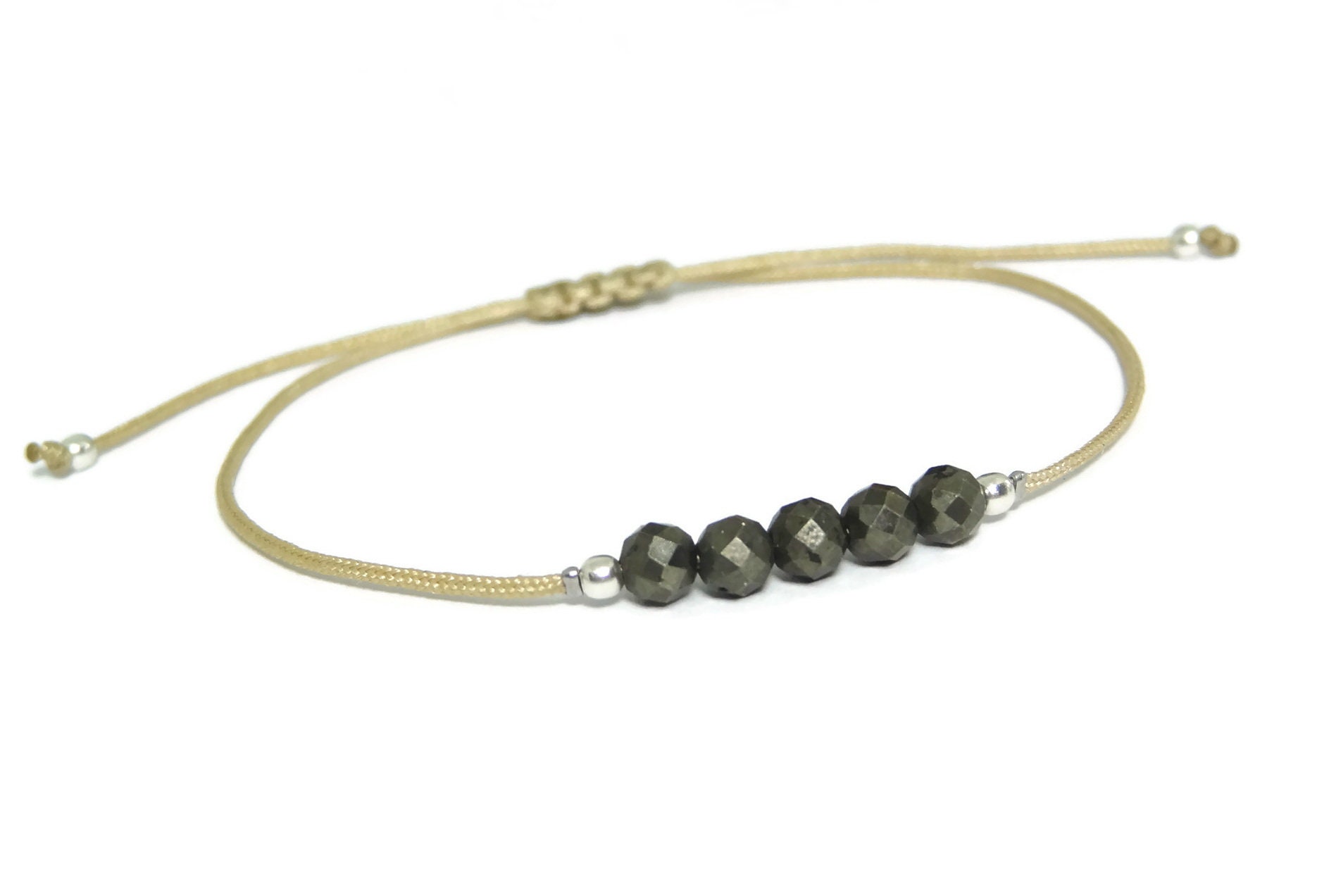 Pulsera de pirita pulsera de abundancia piedra curativa - Etsy España