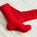 Red Wool Socks - Red Socks - Red Clothing - Hand Knit Socks - Wool ...