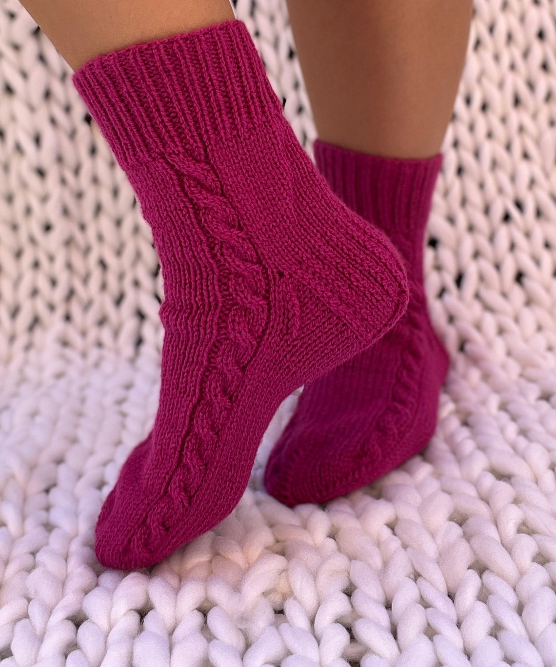 Pink Socks Wool Socks Women Home Socks Christmas Socks Gift Warm Socks ...