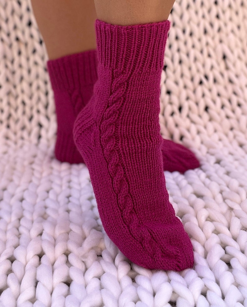 Pink Socks - Wool Socks Women - Home Socks - Christmas Socks Gift ...