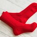 Red Wool Socks - Red Socks - Red Clothing - Hand Knit Socks - Wool ...