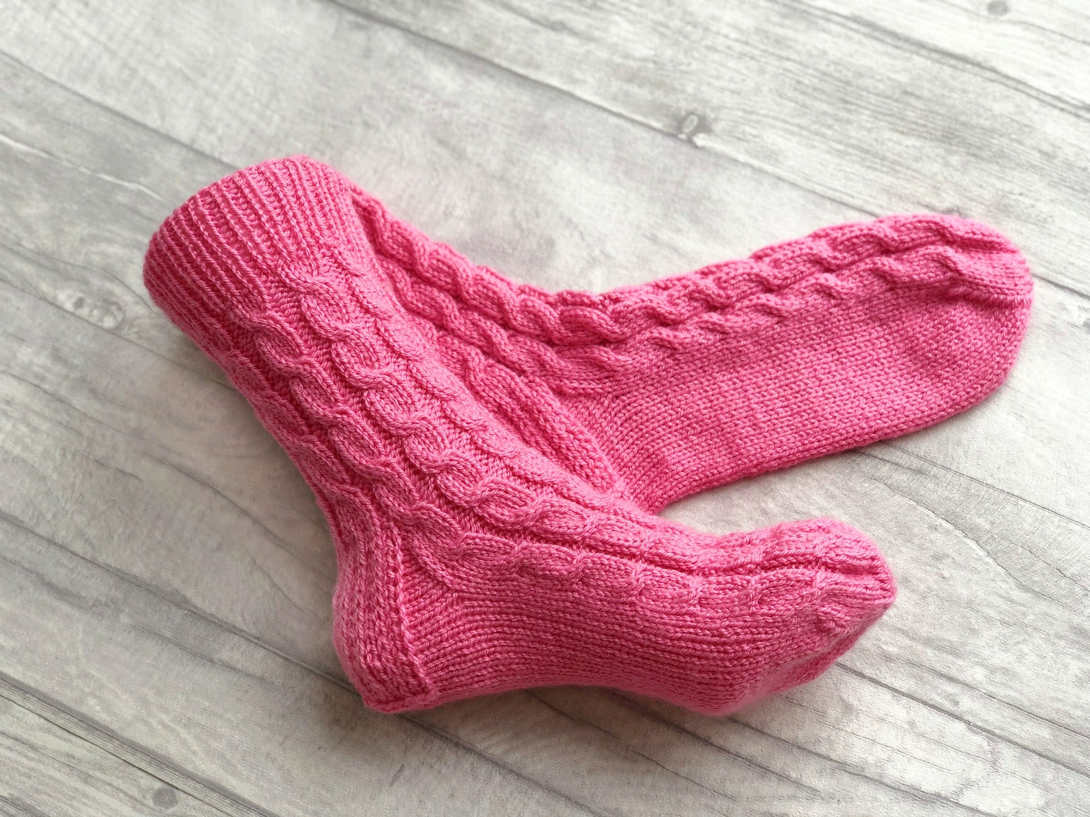 Pink Socks - Pink Slippers - Women Socks - Pink Clothing - Cable Knit ...