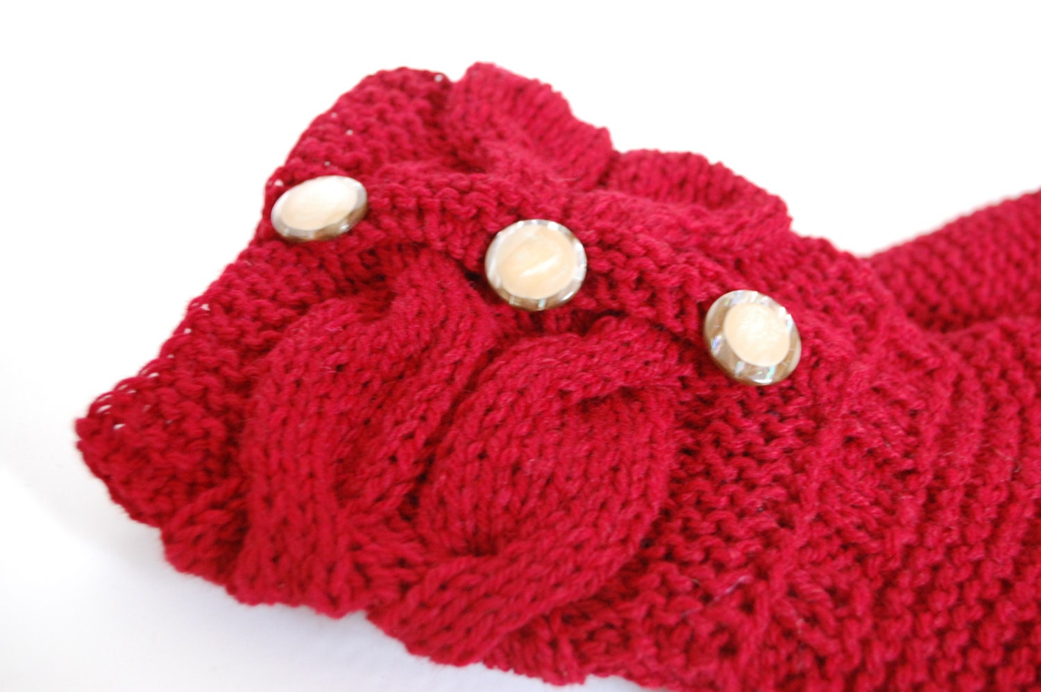 Red Socks Cable Knit Slipper Red Slipper Red Clothes Warm Slippers ...