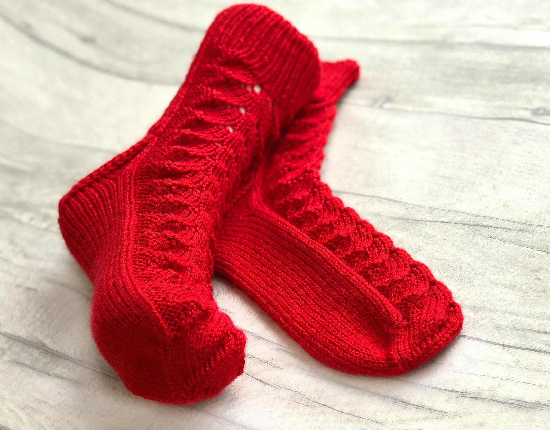 Handmade Socks Socks Women Red Socks Socks for Her Wool Socks Wool ...