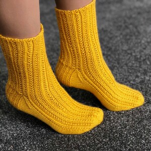 Yellow Knitted Socks - Yellow Socks - Yellow Knit - Hand Knit Socks ...