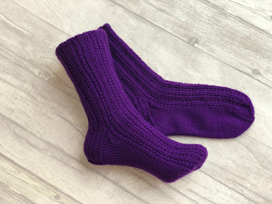 Purple Socks - Purple Wool Socks - Purple Clothing - Women Socks - Wool ...