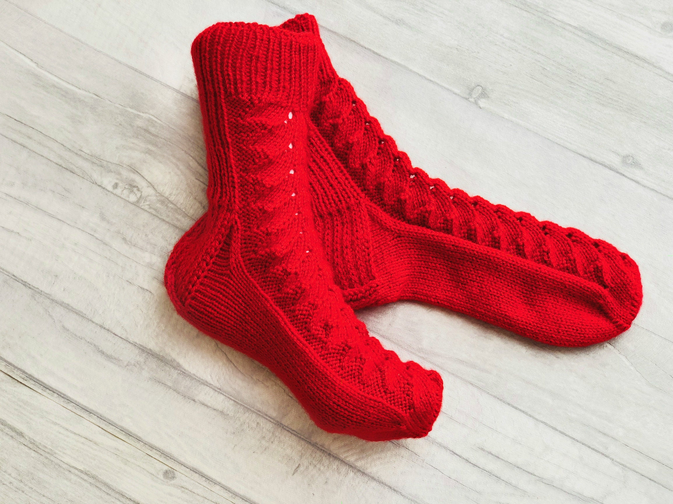 Handmade Socks Socks Women Red Socks Socks for Her Wool Socks Wool ...