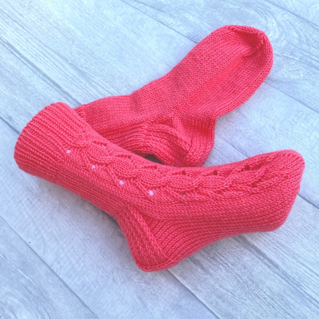Pink Lace Socks, Cable Knit Socks in Many Colors - Etsy