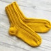 Yellow Knitted Socks - Yellow Socks - Yellow Knit - Hand Knit Socks ...