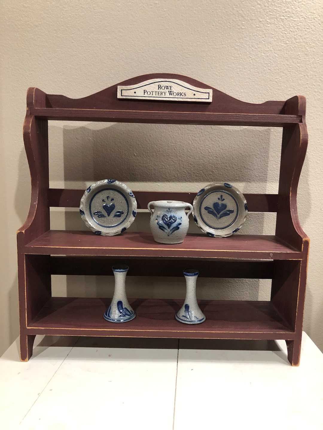 Rowe Pottery Miniatures and Shelf - Etsy