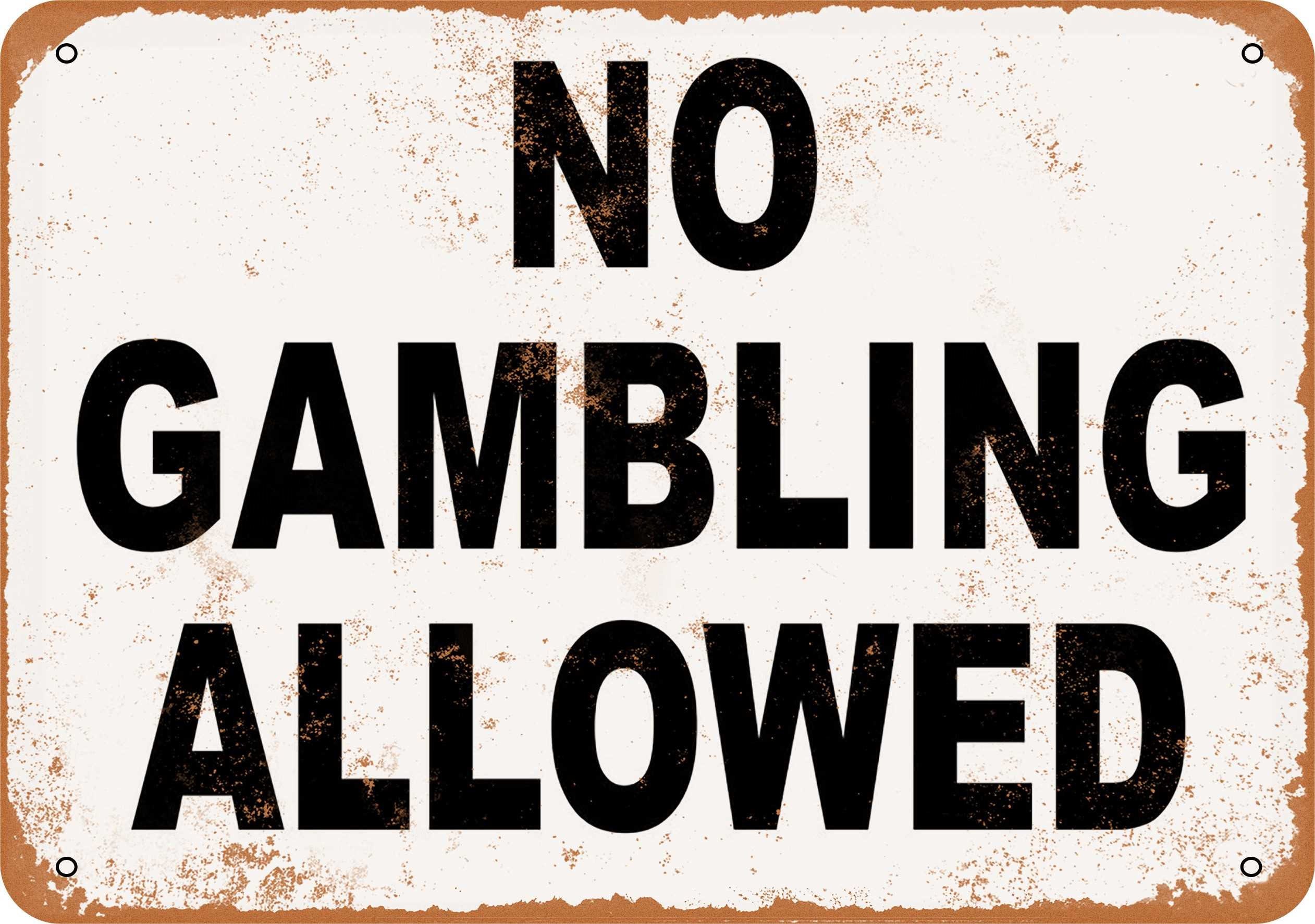No Gambling Allowed Vintage Look Metal Sign | Etsy