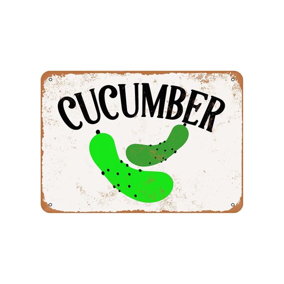 Cucumber Vintage Look Metal Sign | Etsy
