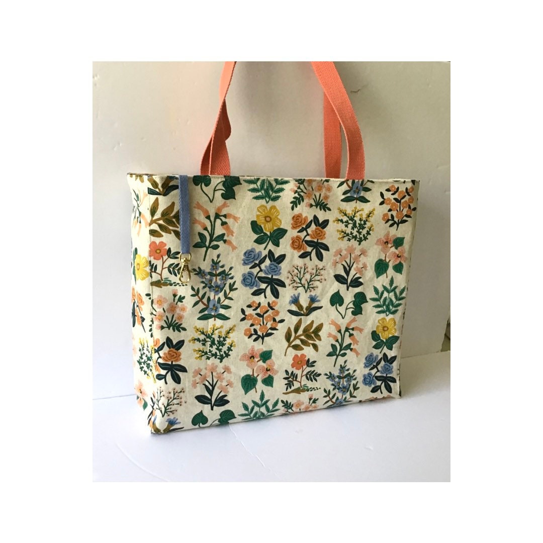 Sweet & Sturdy Tote Bag, Linen Canvas Market Bag, Travel Tote, Herb ...