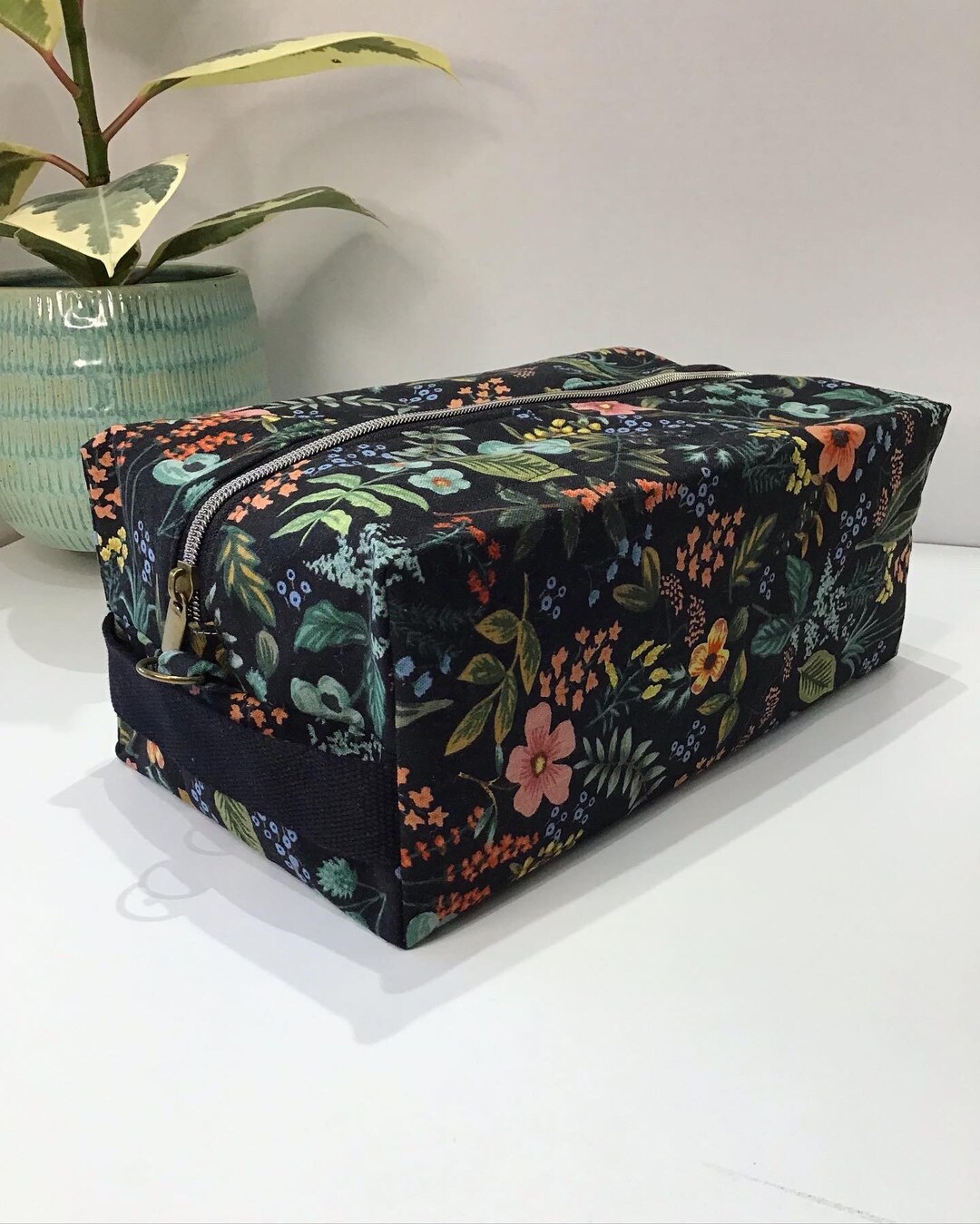 Dopp Bag, Box Linen Canvas Pouch, Rifle Paper Co, Travel Bag, Knitting ...