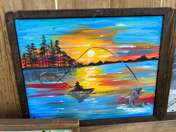 Fly Fishing Acrylic Paintings