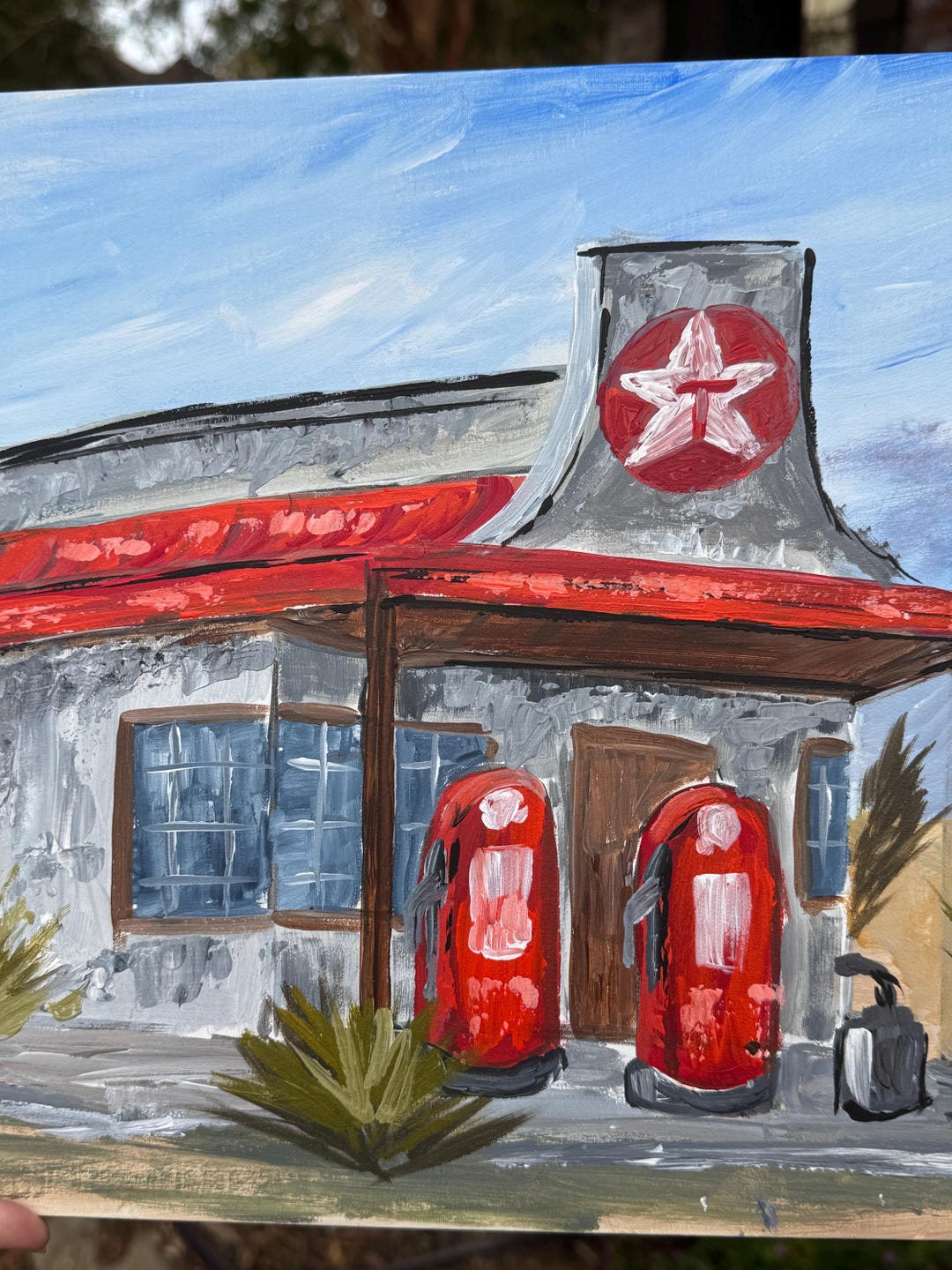 Vintage Gas Station Original Artwork - Etsy