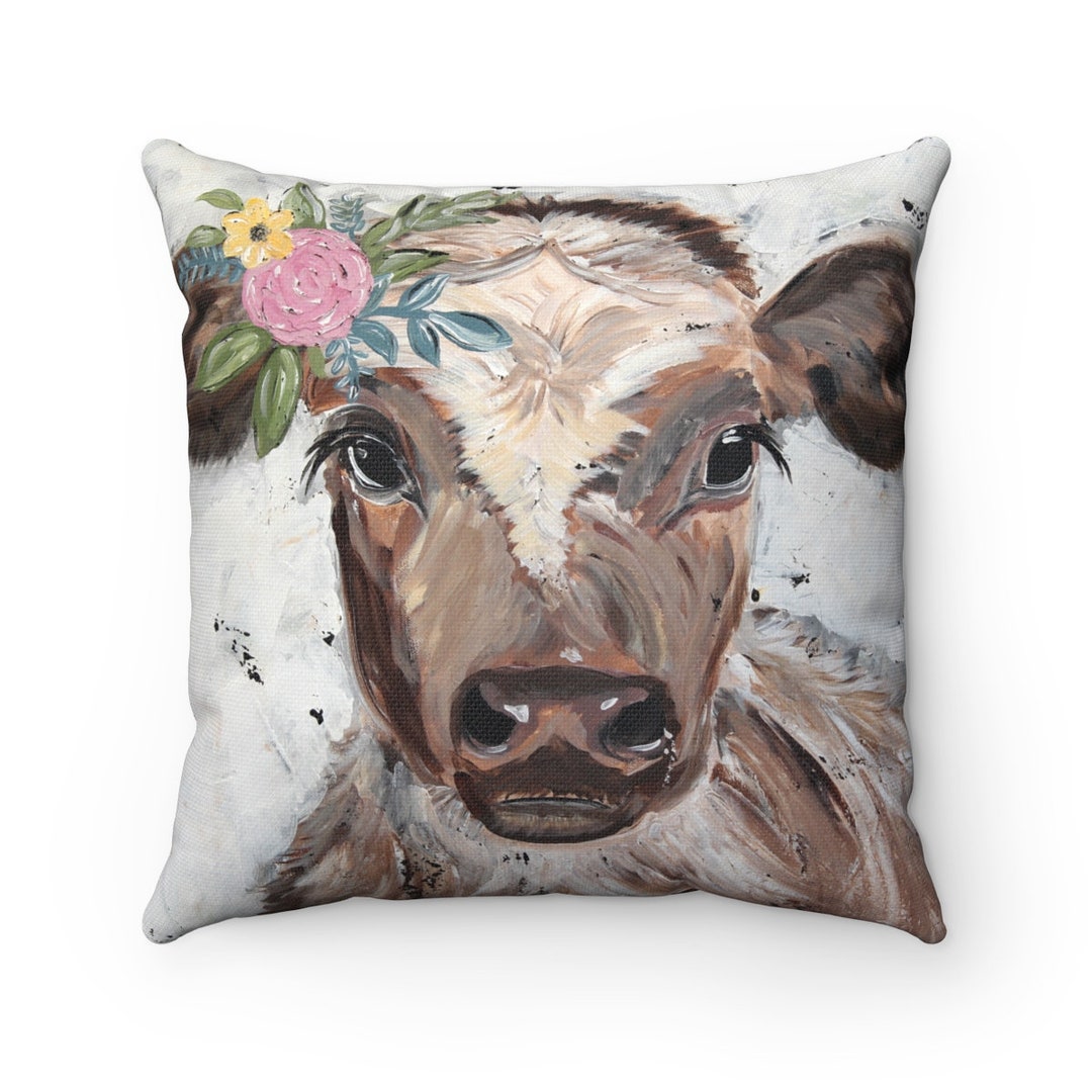 Cow. Spun Polyester Square Pillow. With or Without Pillow Insert. - Etsy