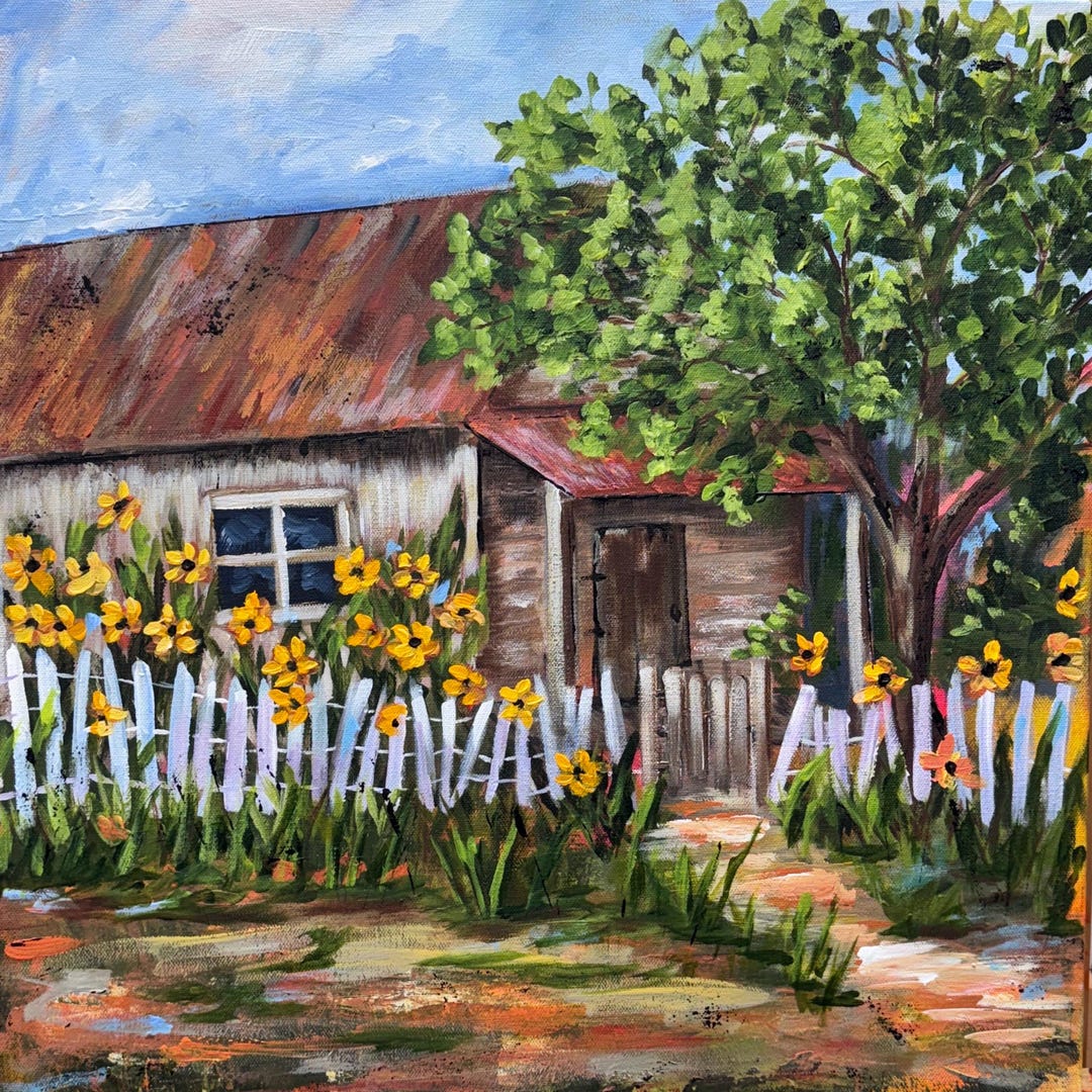 Old Shack 20x20 Original Acrylic Painting - Etsy