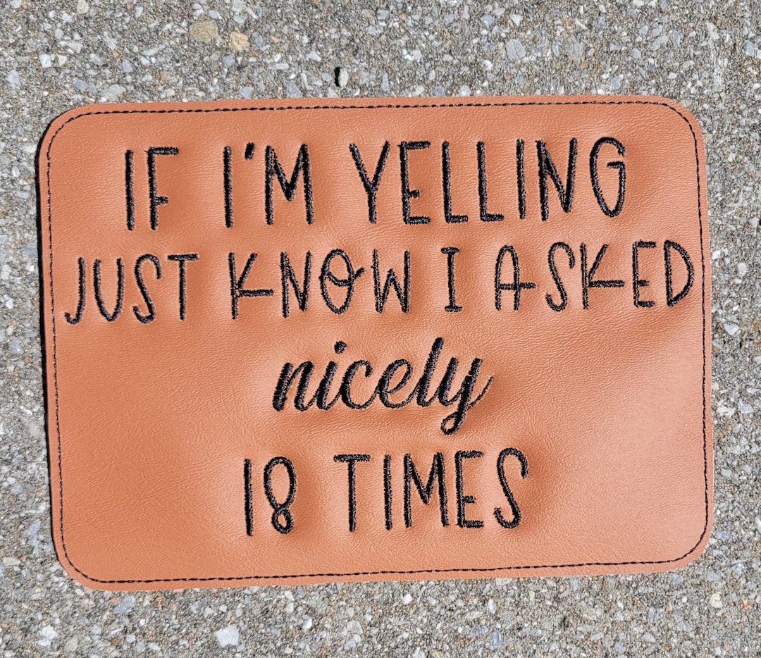 Embroidered Faux Leather Marine Vinyl Stroller Wagon Patch If I'm ...