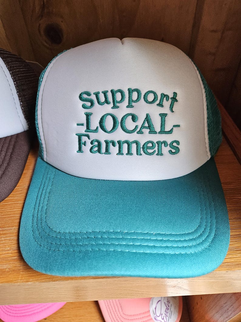 DIGITAL FILE Support Local Farmers Hat Embroidery Design File - Etsy