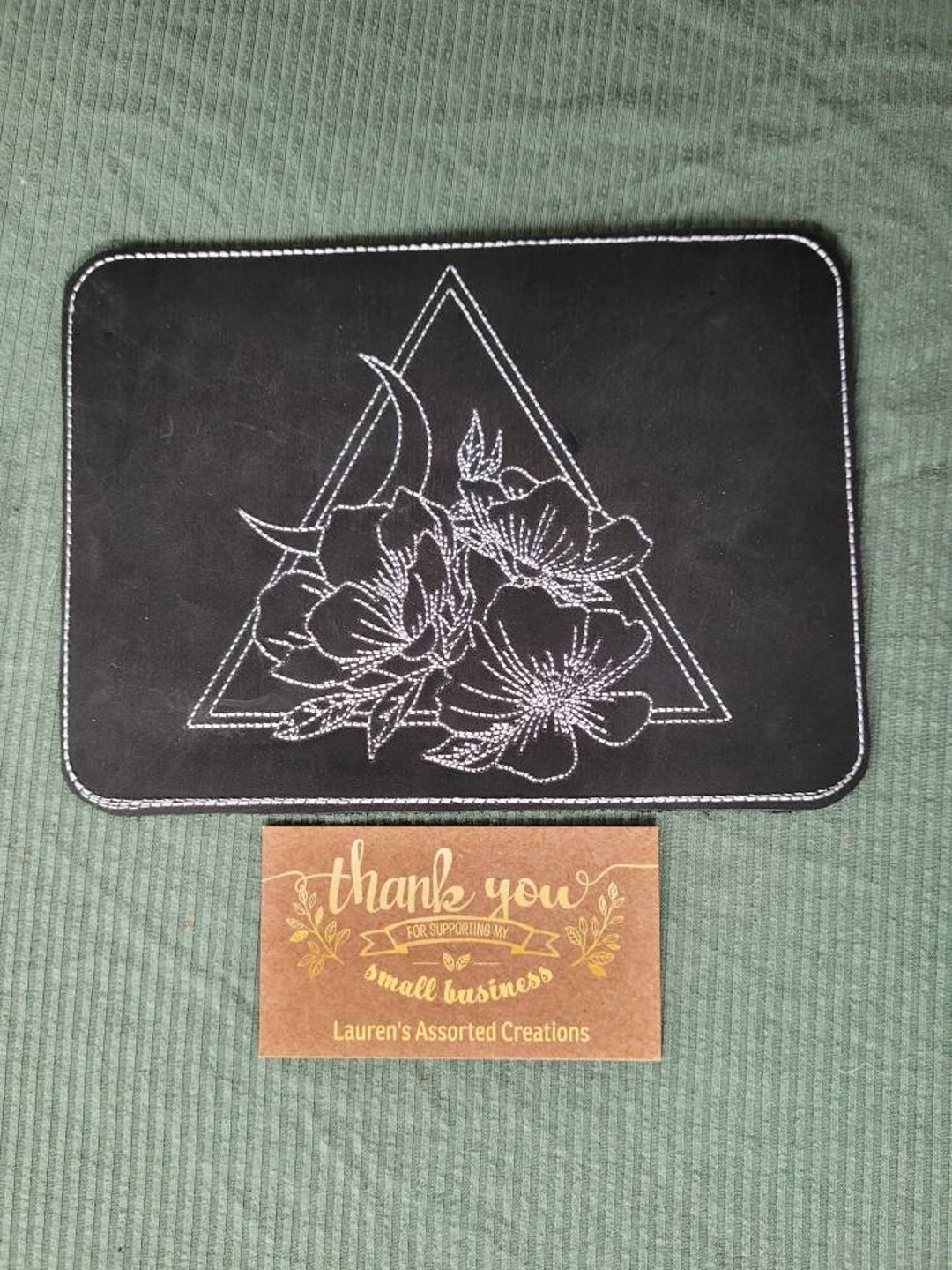 Embroidered Faux Leather Marine Vinyl Stroller Wagon Patch Floral ...