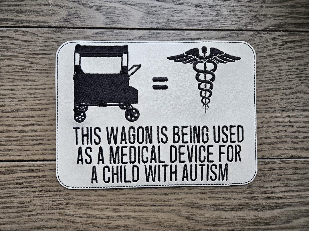 Embroidered Faux Leather Marine Vinyl Stroller Wagon Patch Wagon ...