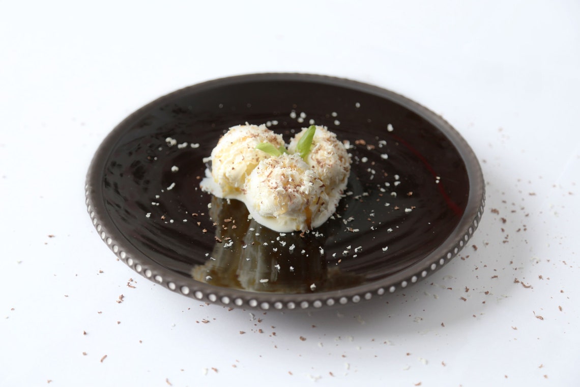 Large Dark Brown Plate 26cm Desert Plate Dinnerware Hand Thrown Pottery ...