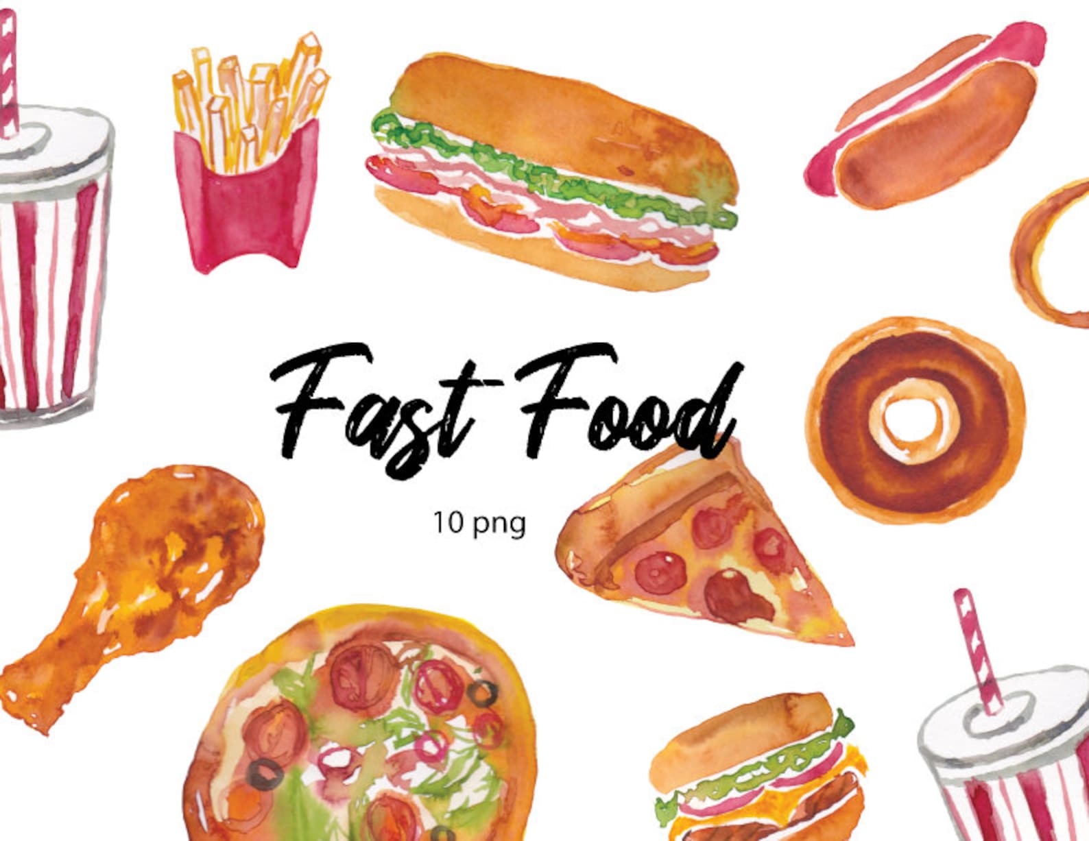 Fast Food Clipart - Etsy