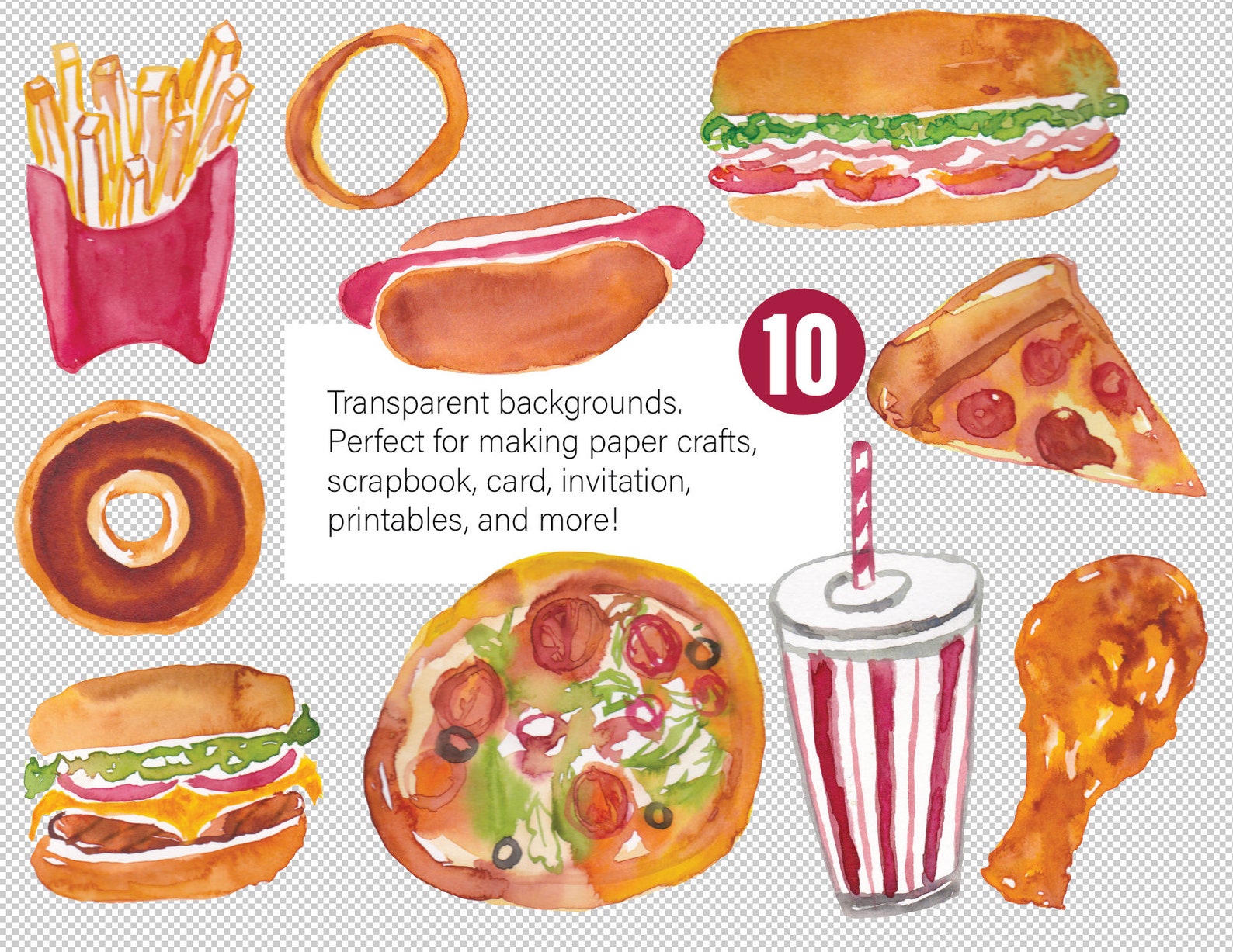 Fast Food Clipart - Etsy
