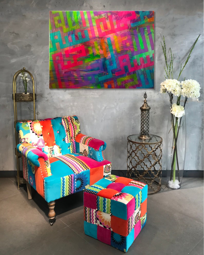 Multi-coloured Kufic Calligraphy Bismillah Graffiti Art Street - Etsy