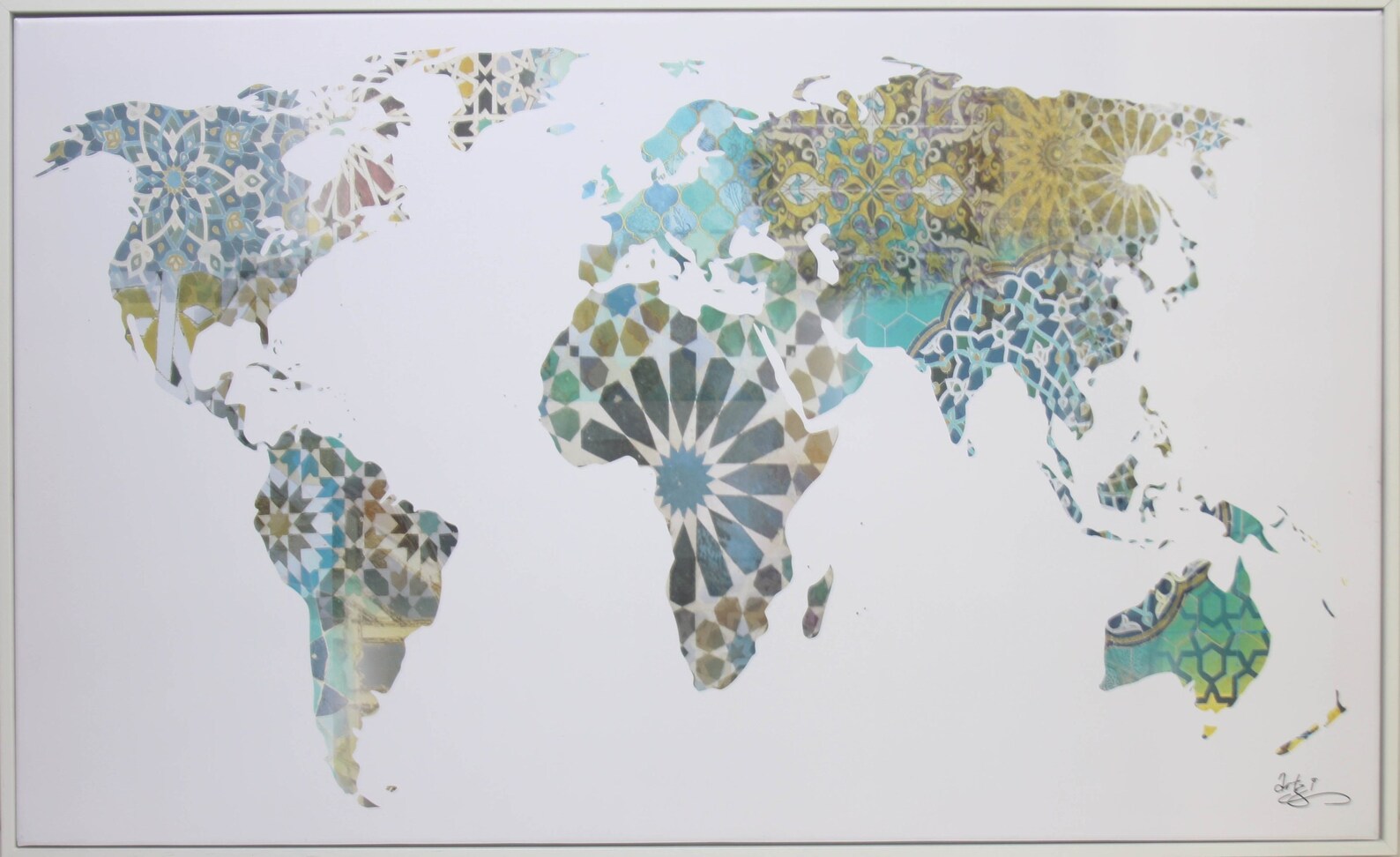 The World Map Moorish Zellige Turkish Moroccan Arabesque - Etsy UK