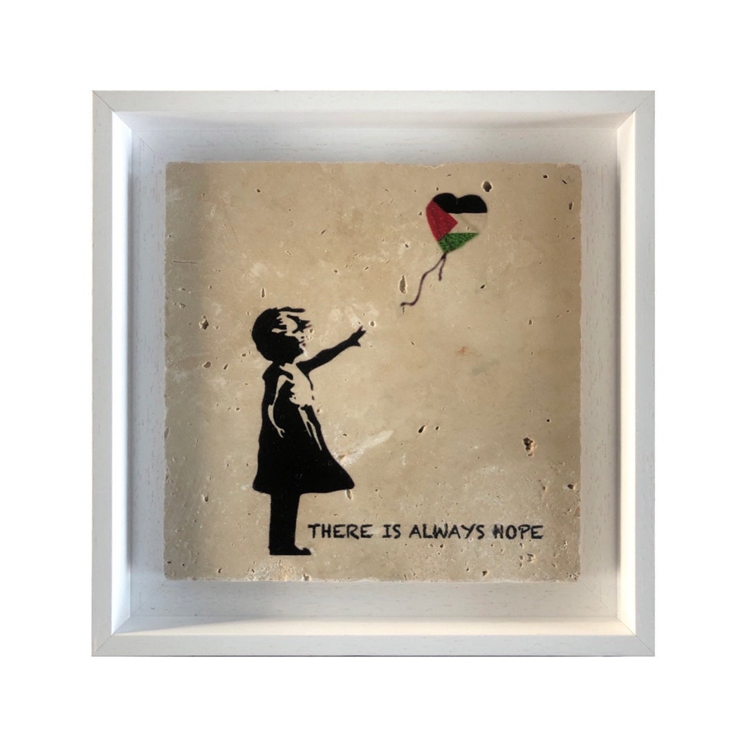 There is Always Hope Banksy Design Palestine Stone Art SMALL - Etsy