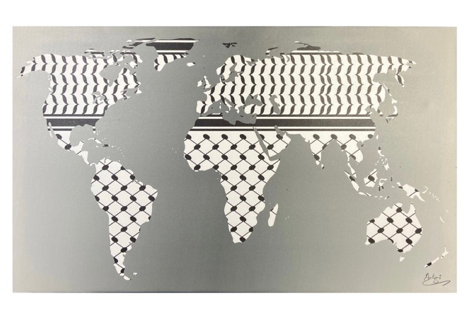 The World Map the Keffiyeh Map Moorish Geometric Designs - Etsy UK