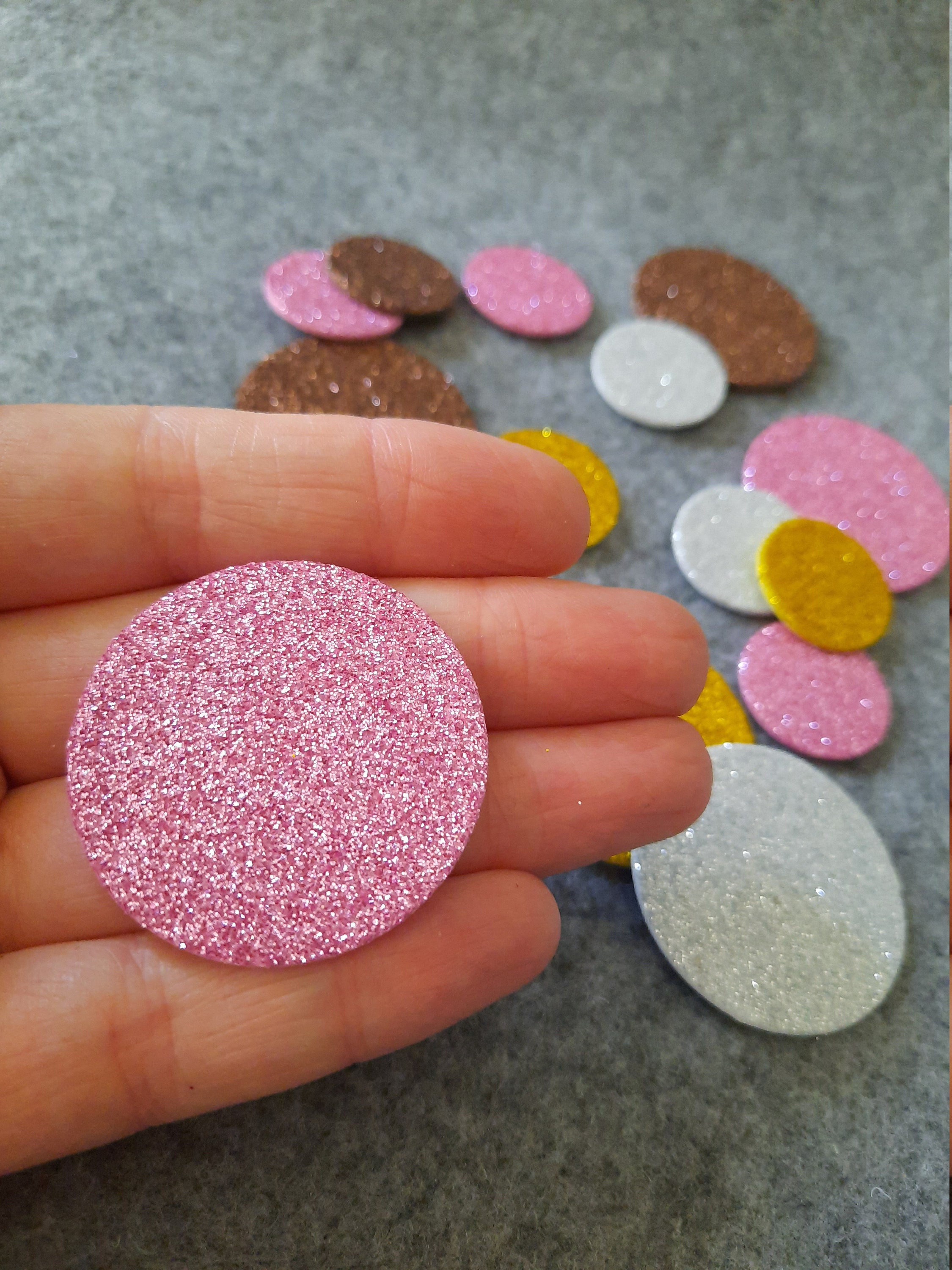 Multi Coloured Round Glitter Shapes, Glitter Circles Mixed Size ...