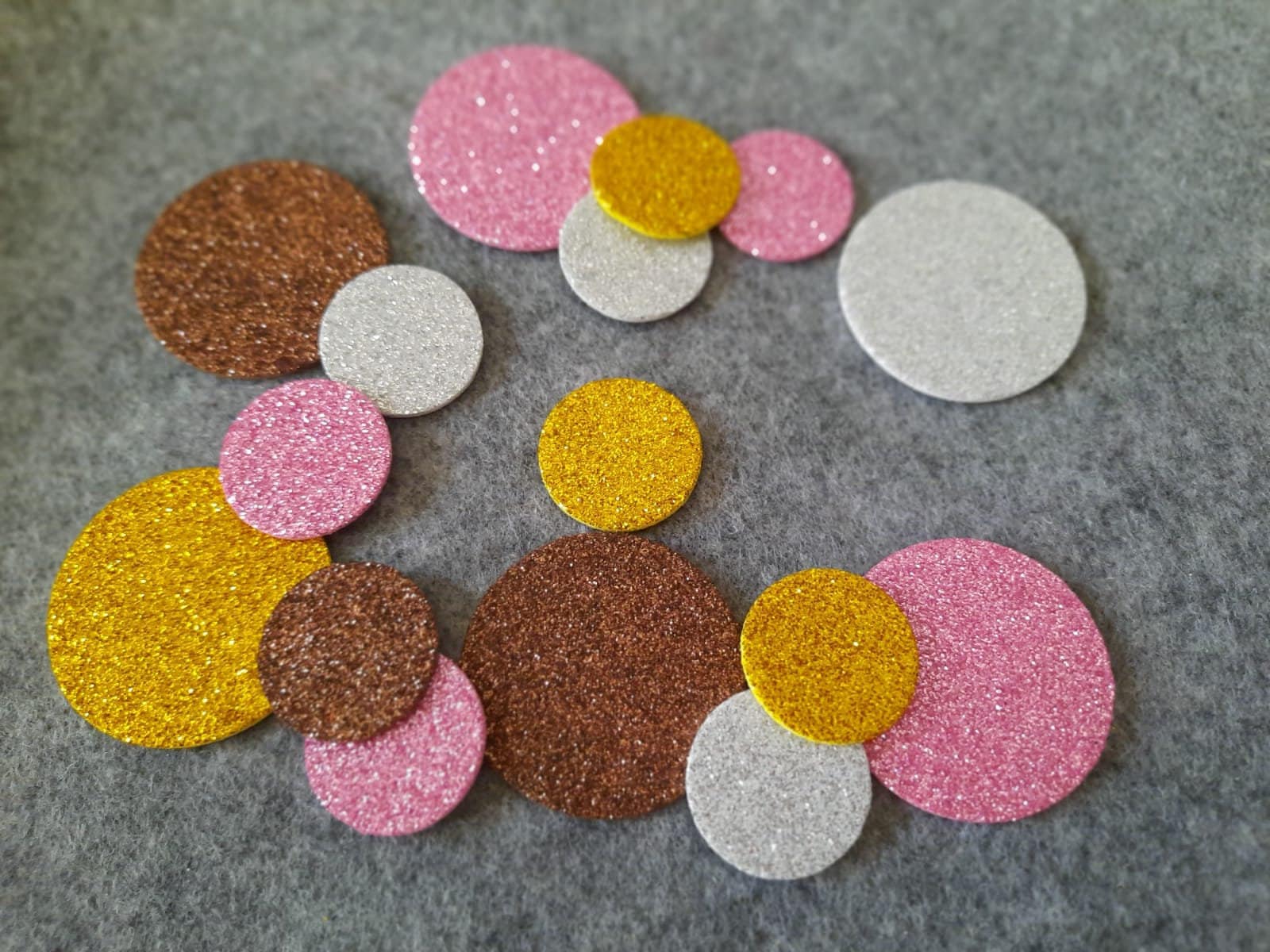 Multi Coloured Round Glitter Shapes, Glitter Circles Mixed Size ...