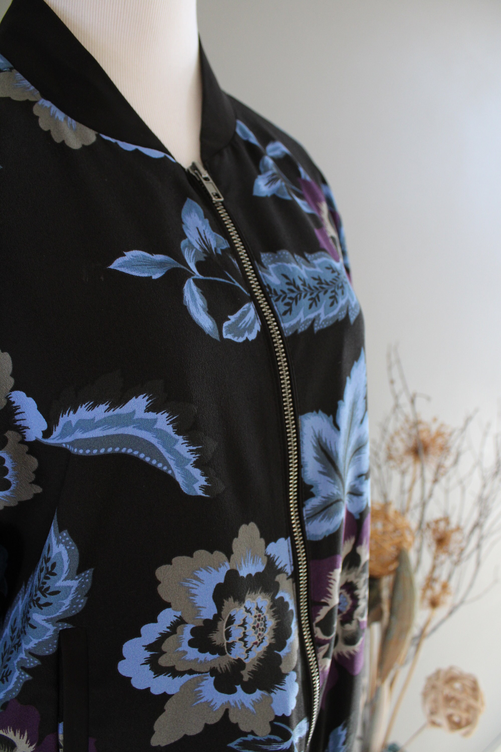Vintage Flora Print Bomber Jacket Spring Light Jacket Flower - Etsy