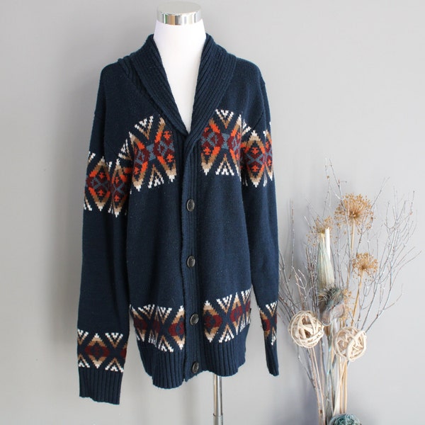 Blue Aztec Cardigan - Etsy